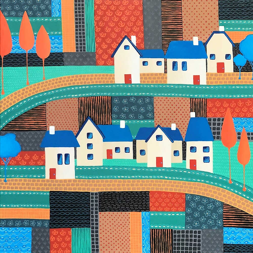 "Tiny Town On The Patchwork Hill no. 2" by Lisafrancesjudd | Redbubble