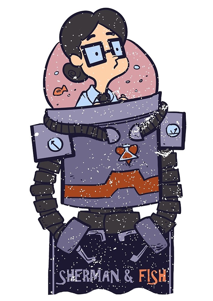"Sherman and her fish" by Drunkfu | Redbubble