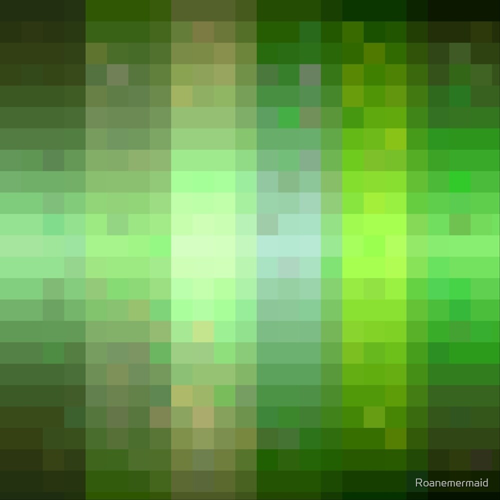 "Pixelated Green Stripes " by Roanemermaid | Redbubble