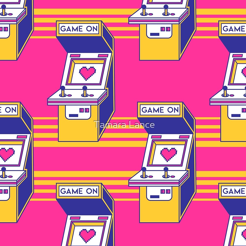 "Retro Arcade Video Game Pattern" by Tamara Lance | Redbubble
