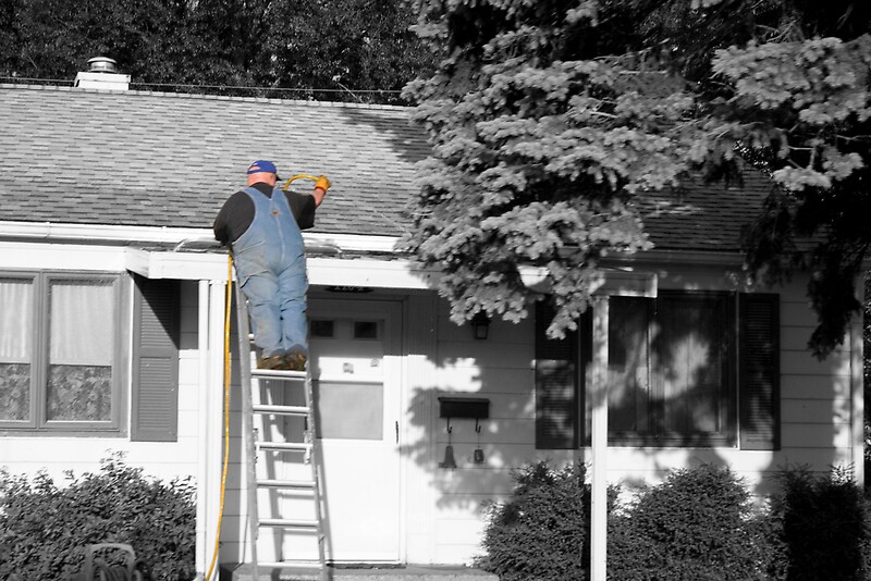 "Fat guy on a ladder" by Aaron Schilling | Redbubble