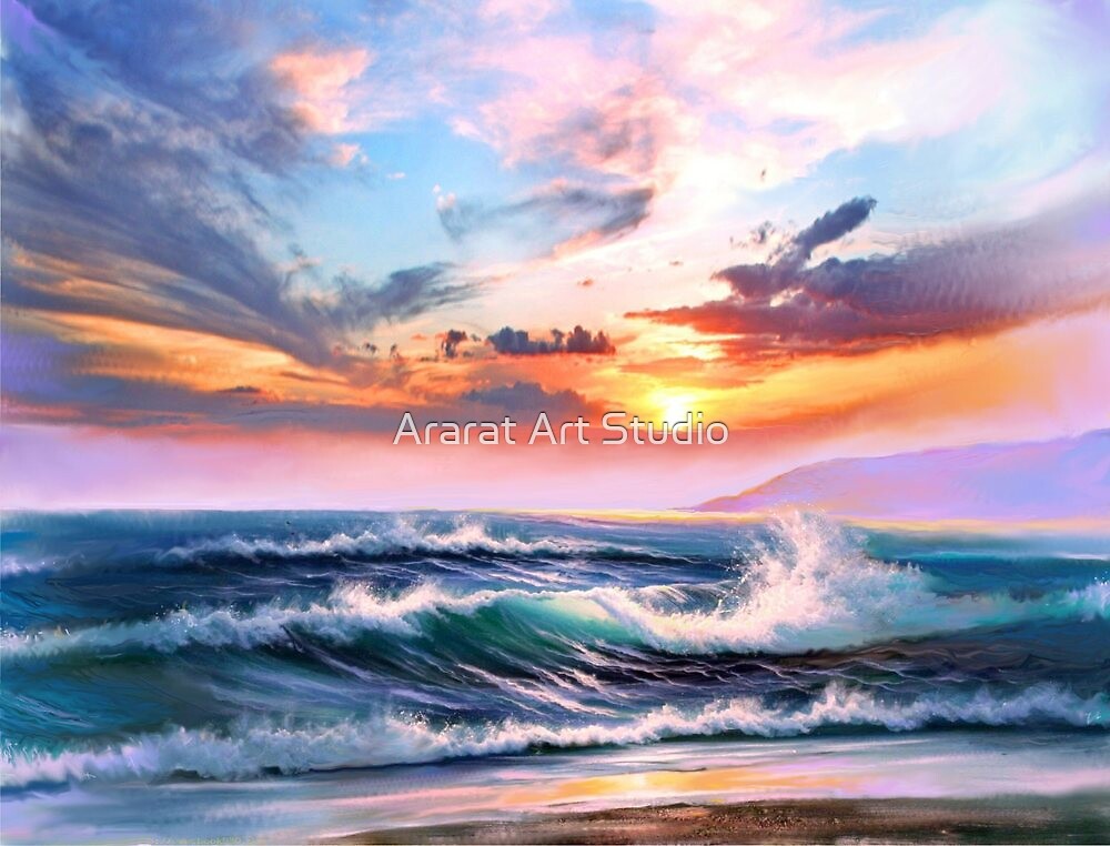 "Sunrise - Laguna Beach" by Ararat Art Studio | Redbubble