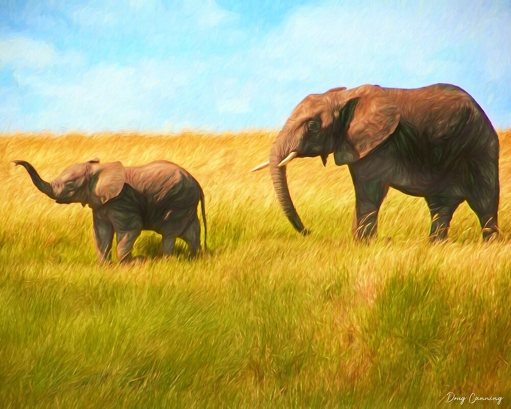 "Elephant Walk" by Doug Canning | Redbubble