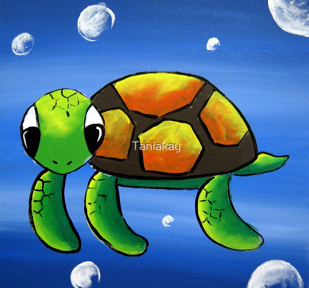 ""Baby Turtle" Part of my kids art series" by Taniakay | Redbubble