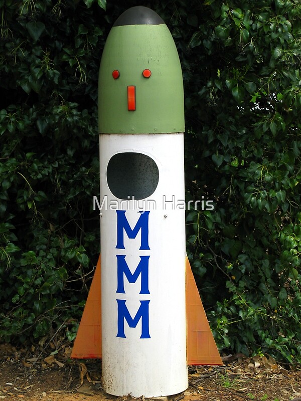 "Rocket Mailbox" by Marilyn Harris | Redbubble