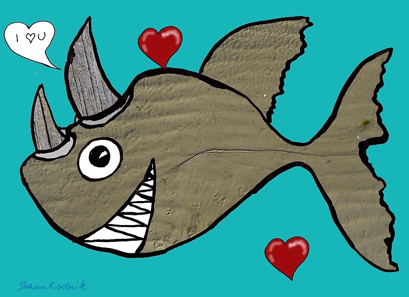 "Rhino Fish Valentine " by Juhan Rodrik | Redbubble