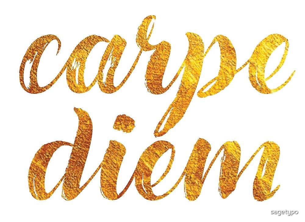 "Carpe Diem 'Seize the Day' gold latin quote" by sagetypo | Redbubble