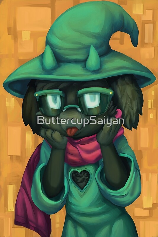 "Ralsei from Deltarune with background" by Watercolor Heart | Redbubble