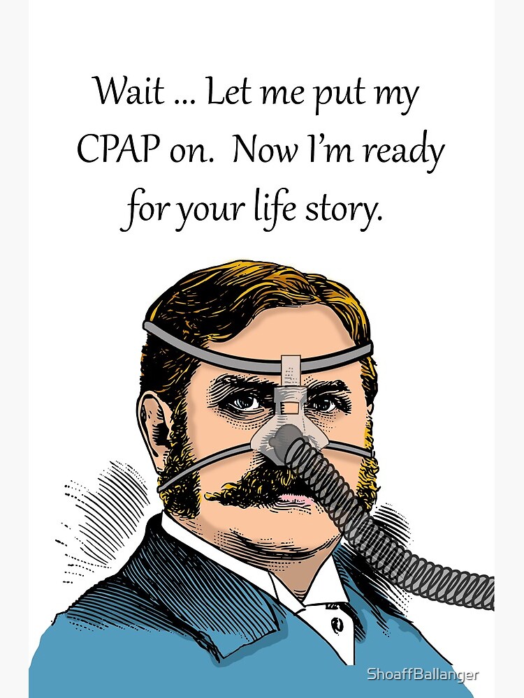 "Funny CPAP Image, Moustache Man" Canvas Print by ShoaffBallanger ...