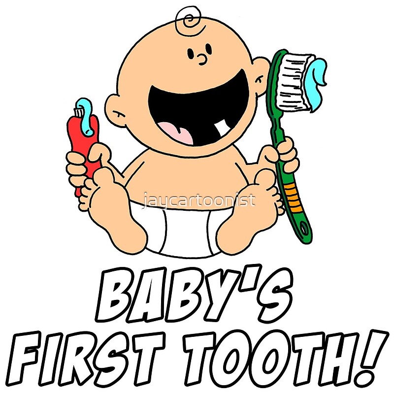 "Baby's First Tooth Funny Cartoon Baby" by jaycartoonist | Redbubble