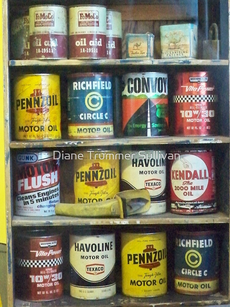 "Vintage Motor Oil Can Collection" by Diane Trummer Sullivan | Redbubble