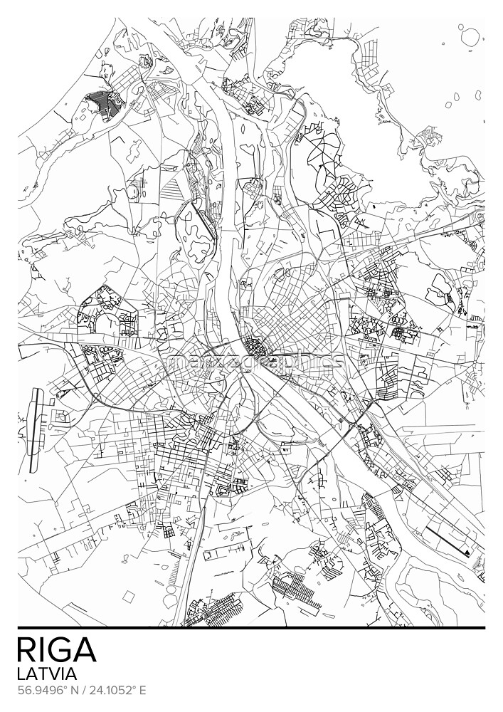"Riga map poster print wall art, Latvia gift printable, Home and ...