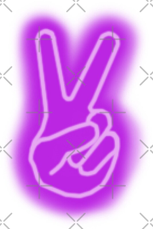 "twins neon light peace sign" by cbondar323 | Redbubble