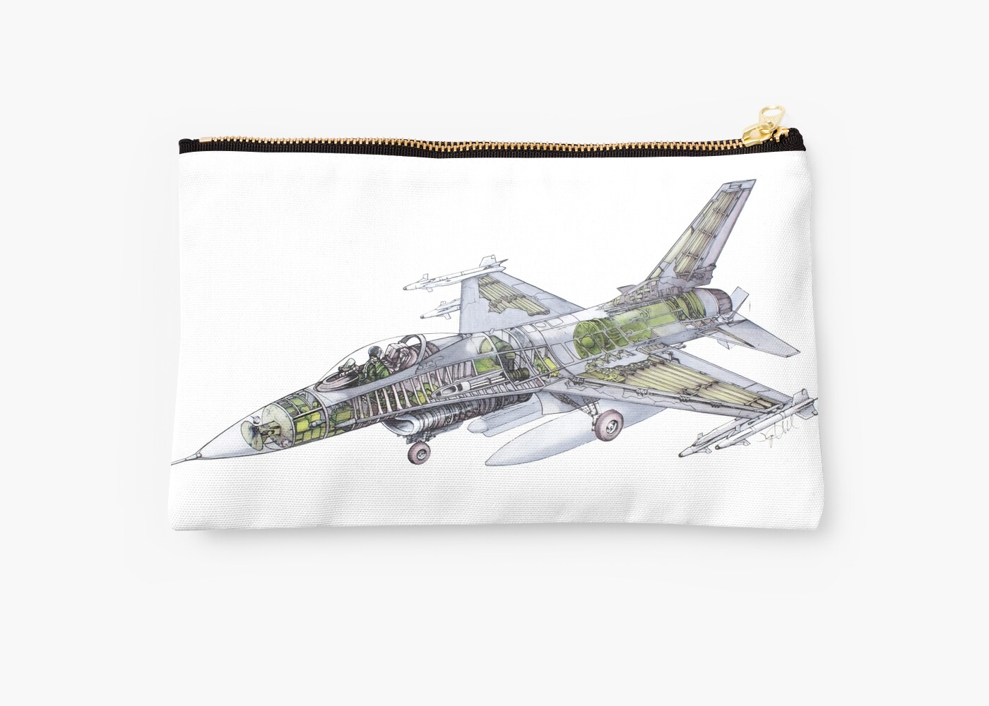 "F-16 Cutaway Illustration" Studio Pouches by Joseph Harold | Redbubble