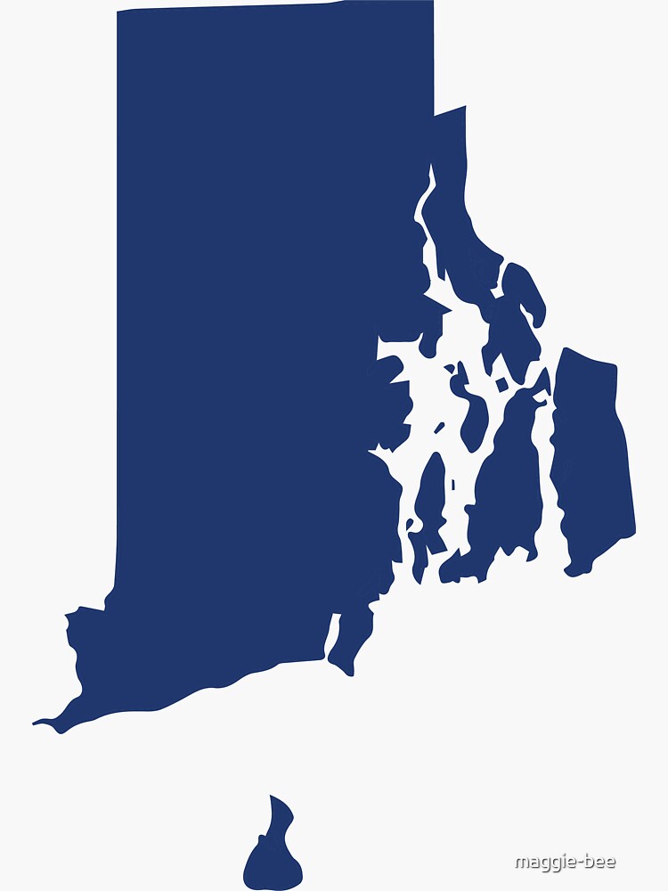 "Rhode Island - Outline filled with blue" Sticker by maggie-bee | Redbubble