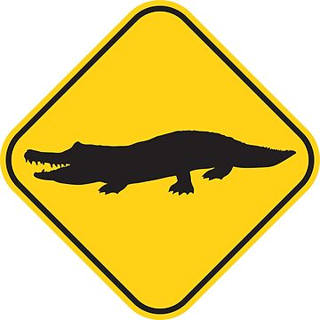"Alligator crossing/caution road sign!" Photographic Print for Sale by ...