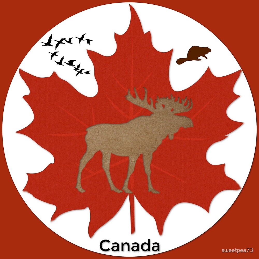 "Canadian Motif with Moose, Maple, Beaver, and Geese" by sweetpea73 ...
