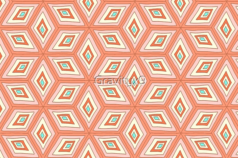 "Living Coral Tilted Cubes Pattern" by Gravityx9 | Redbubble