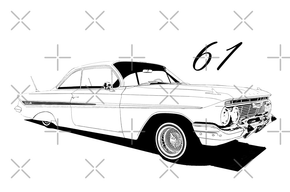 "61 Impala Lowrider" by ThornyroseShop | Redbubble