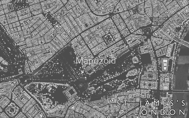 "St James' London Neighbourhood Buildings Map" by Mapozoid | Redbubble