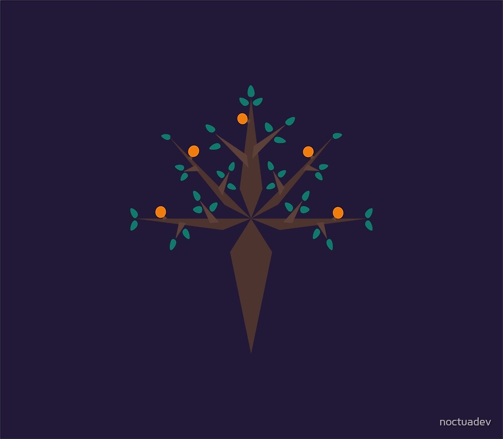 "Orange Tree Design Flat Art" by noctuadev | Redbubble