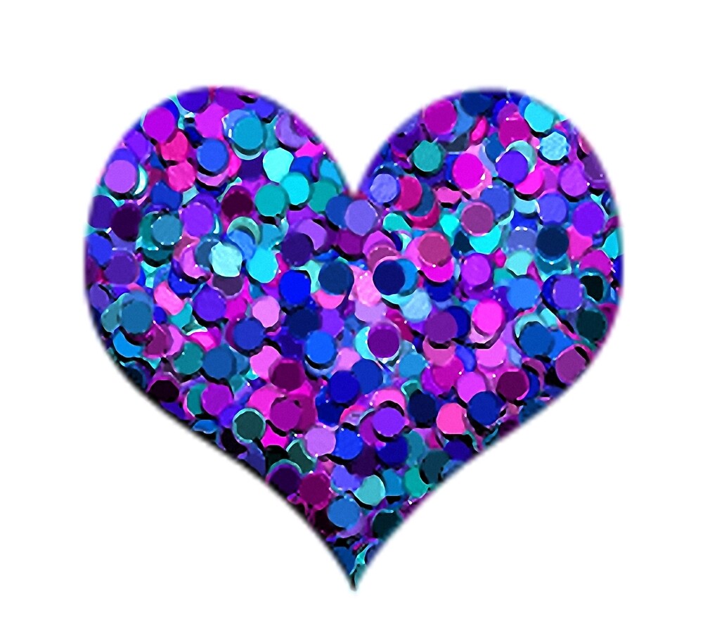 "Pink, Purple and Blue Glitter Heart" by GraphicAllusion | Redbubble
