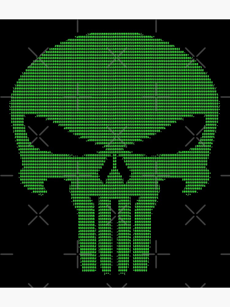"Skull of death in ASCII Code" Art Print by fabiodainese | Redbubble
