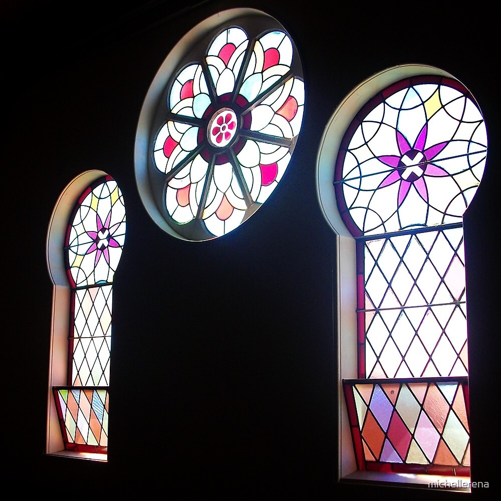 "Penguin Uniting Church Keyhole Windows" by michellerena | Redbubble