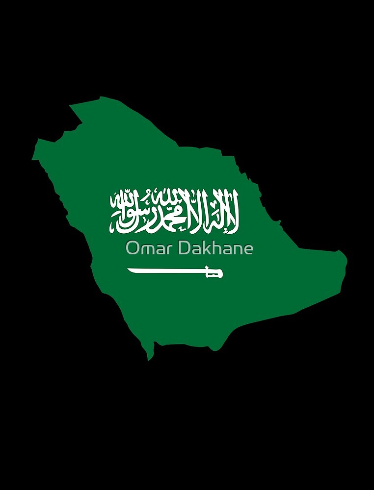 "Saudi Arabia Flag Map" by Omar Dakhane | Redbubble