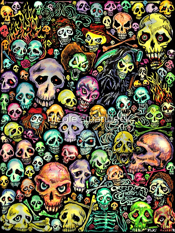 "skull collage" by nicole swanbeck | Redbubble