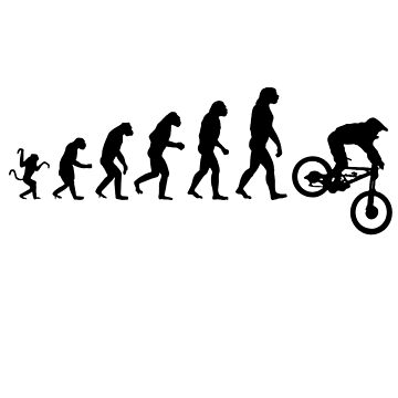 "Human Evolution Downhill Mountain Biker" Sticker for Sale by Matthew ...