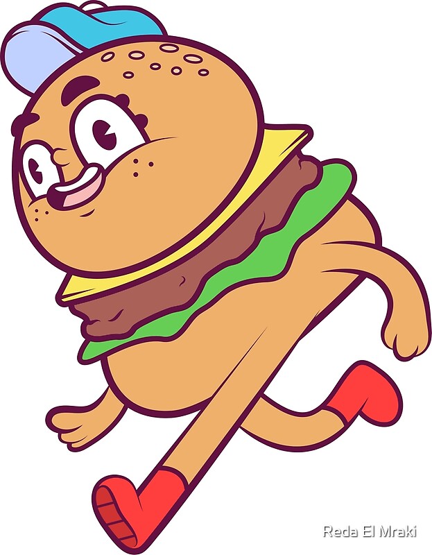 "Running Burger" by Reda El Mraki | Redbubble