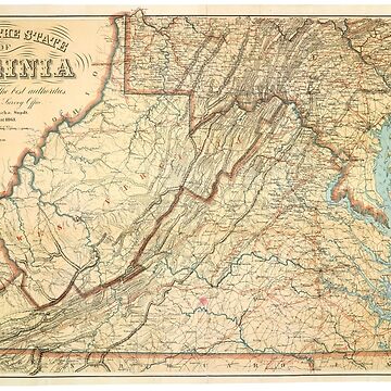 "Civil War Era Map of the State of Virginia (1863)" Tapestry for Sale ...