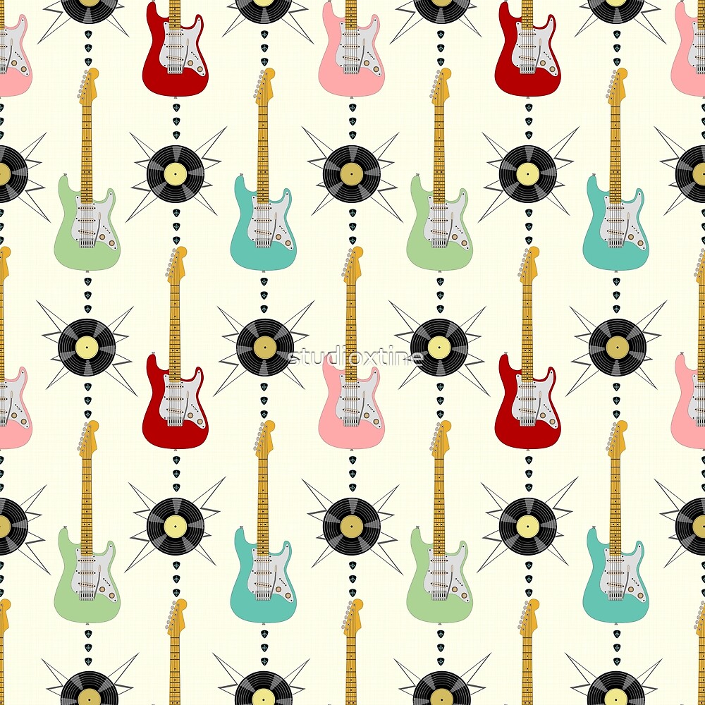 "Retro Electric Guitar Stripes" by studioxtine | Redbubble