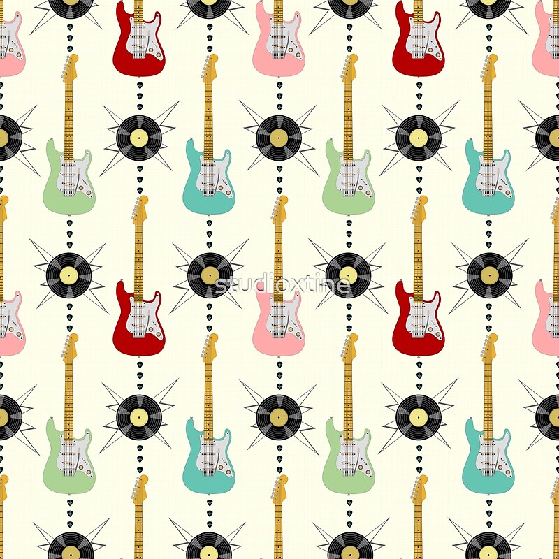 "Retro Electric Guitar Stripes" by studioxtine | Redbubble
