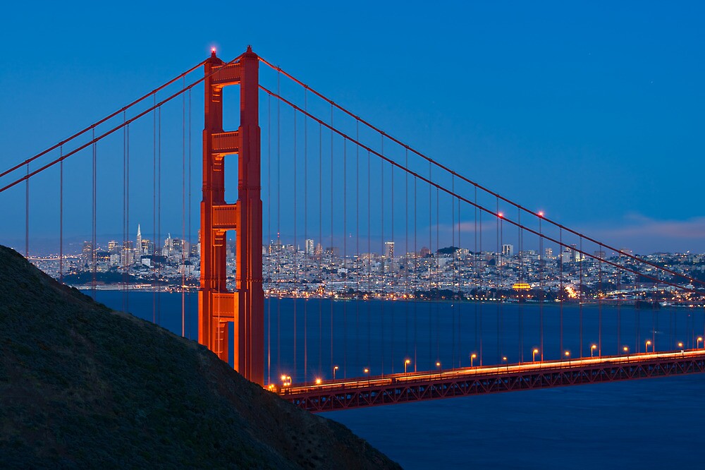 "San Francisco through the Golden Gate Bridge" by Zane Paxton | Redbubble