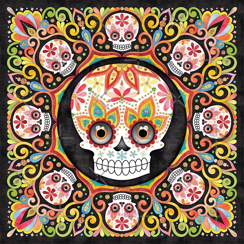 "Sugar Skull Mandala - Art by Thaneeya McArdle" by Thaneeya McArdle ...