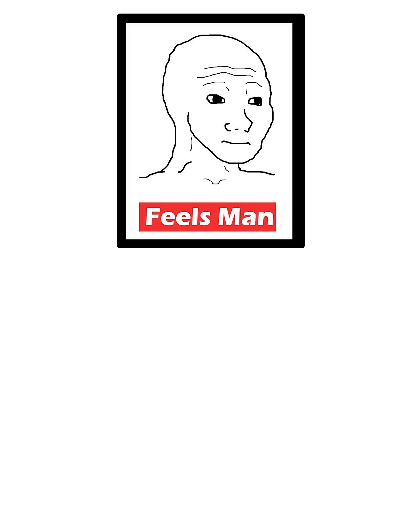 "Wojak Feels Man Meme Logo" by msykes1003 | Redbubble