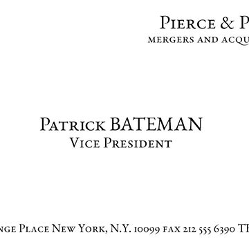 "Patrick Bateman Business card - American Psycho" Sticker for Sale by ...