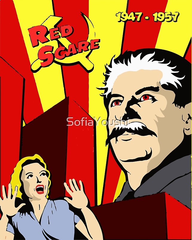 "Stalin portrait red scare soviet union poster" by SofiaYoushi | Redbubble