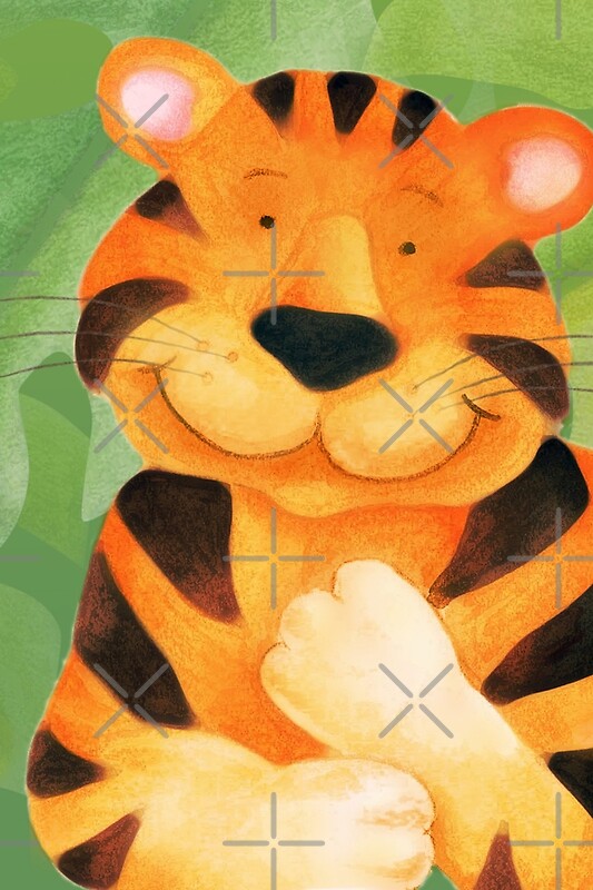 "Whimsical tiger painting" by Sarah Trett | Redbubble