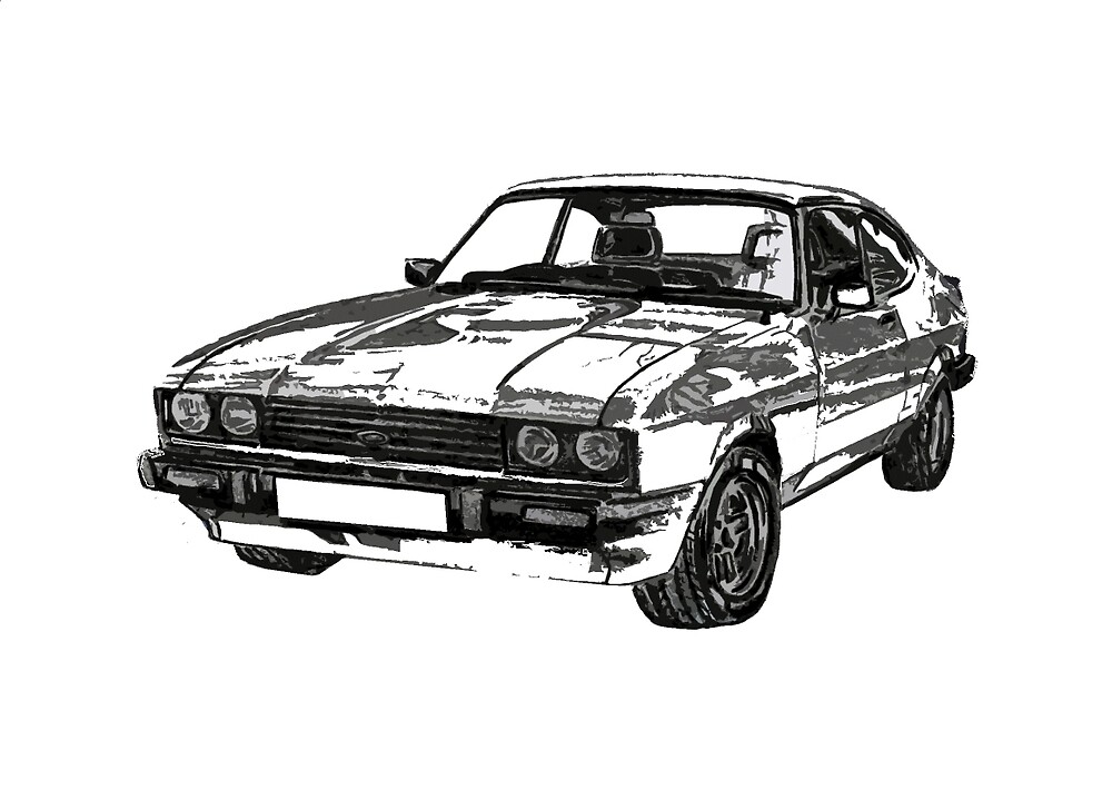 "Ford Capri 3.0 S MK3" by auto-motive-art | Redbubble