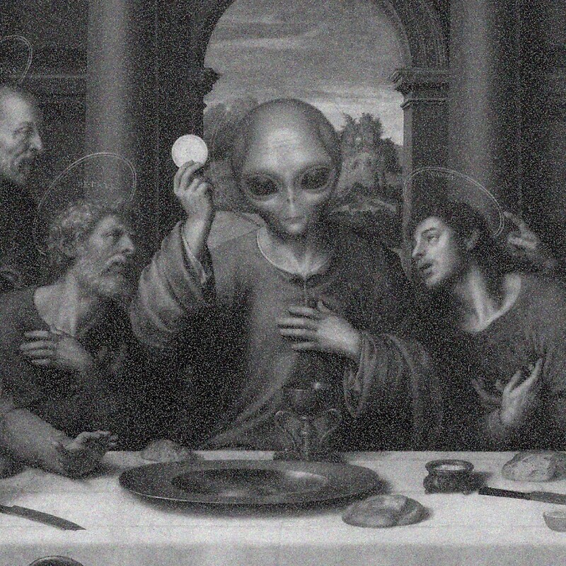 "Alien jesus last supper" by madharka | Redbubble