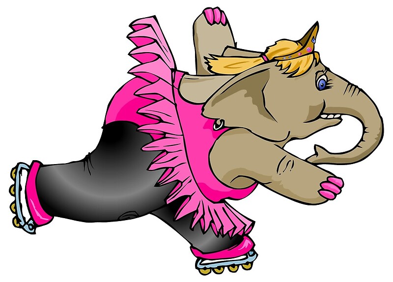 "Skating Elephant in a tutu" by John Cooper | Redbubble