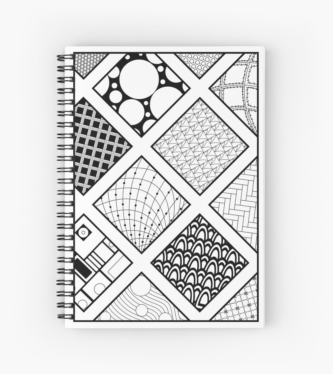 "Zentangle, wall art, squares, pattern" Spiral Notebook by CrazyRabbits ...