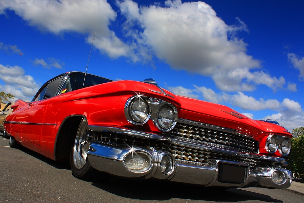 "Red Caddy" by Hawley Designs | Redbubble
