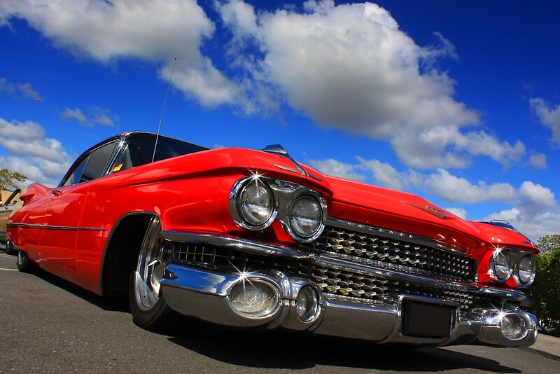 "Red Caddy" by Hawley Designs | Redbubble
