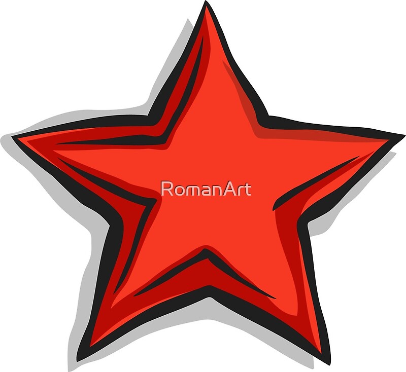 "Big cartoon red star " by RomanArt | Redbubble