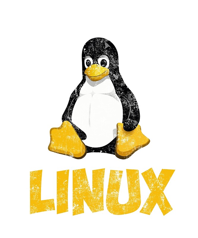 "Vintage Linux Logo Tux" by vladocar | Redbubble