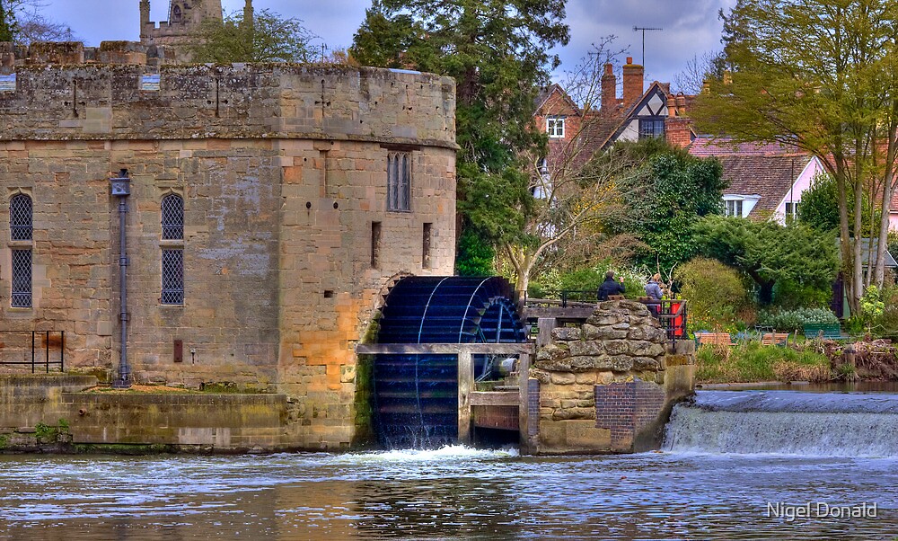 "Warwick Castle Power House With Water Wheel" by Nigel Donald | Redbubble